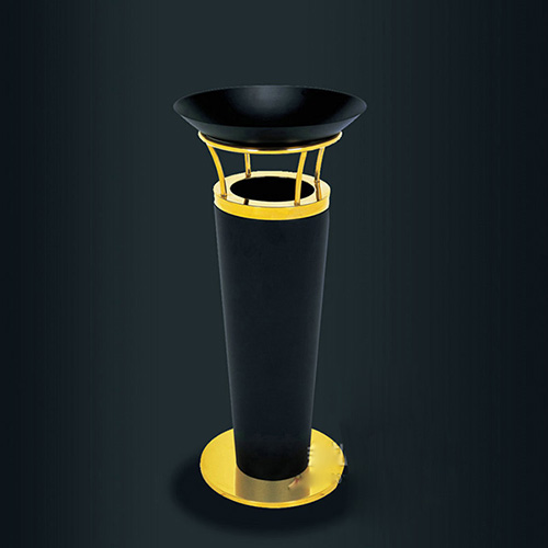 Thùng rác thép phun sơn đen - Bán thùng rác sảnh khách sạn giá trẻ