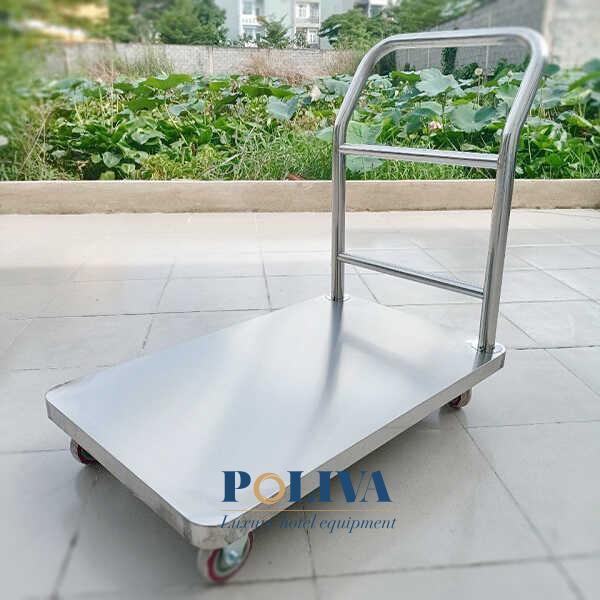 Xe đẩy hàng inox 4 bánh chất lượng cao, bảo hành 12 tháng