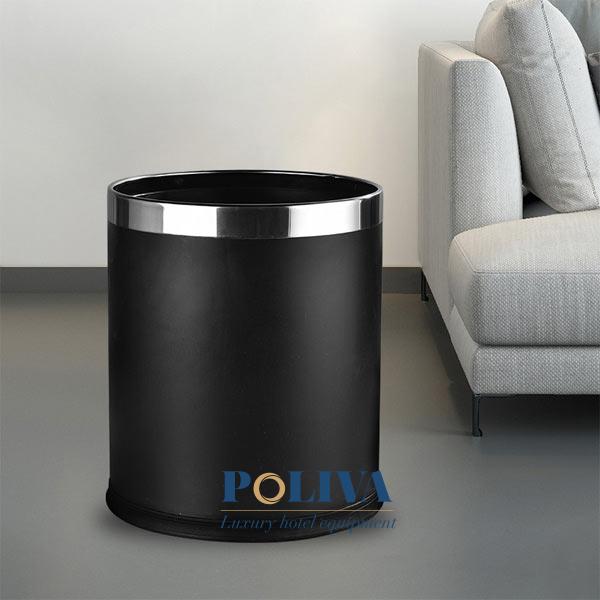 Thùng rác thép sơn đen tĩnh điện - Thùng rác văn phòng chất lượng cao
