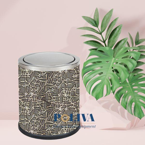 Thùng rác bọc giả da lắp lật - Thùng rác văn phòng cao cấp, giá tốt